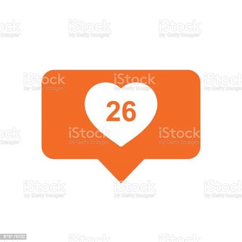 처럼 코멘트 추종자 아이콘입니다 흰색 바탕에 하트와 오렌지 평면 벡터 일러스트 Brand Name Online Messaging Platform에 대한 스톡 벡터 아트 및