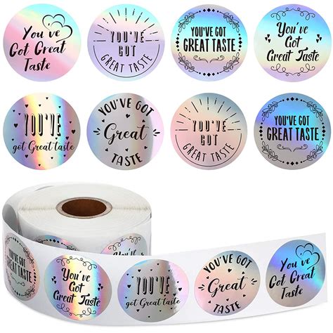 600 Pieces Youve Got Great Taste Stickers Holographic Silver Stickers