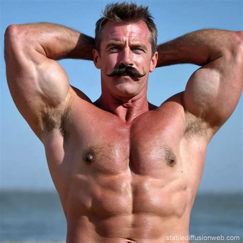 Beefy Muscled Dilf With Mustache Stable Diffusion Online