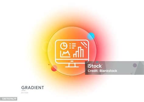 Analytics Graph Line Icon Column Chart Sign Gradient Blur Button Vector Stock Illustration