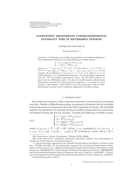 Pdf Completely Degenerate Lower Dimensional Invariant Tori In