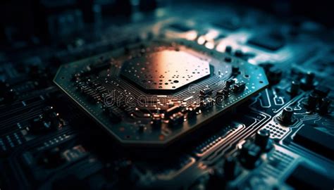 blue circuit board shows complexity of technology generated by ai stock illustration