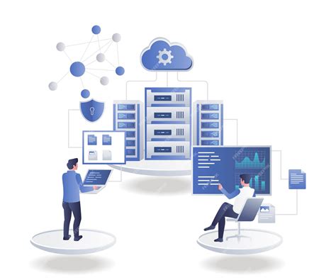 Premium Vector Analyst Data Cloud Server In Isometric Illustration