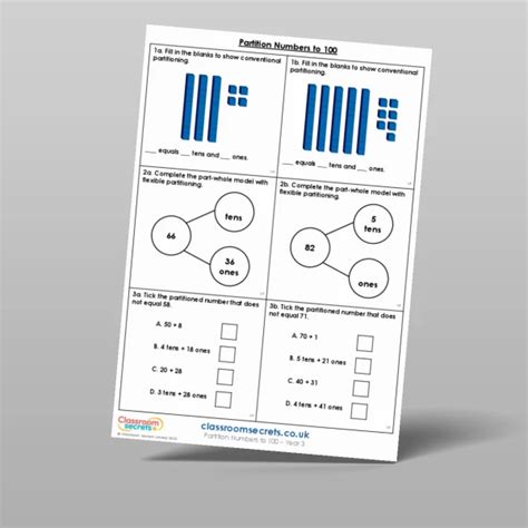Year 2 Partition Numbers To 100 Varied Fluency Resource Classroom Secrets