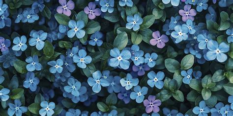 잊어 버린 빽빽한 침대는 파란색과 보라색의 꽃이 지표면 전체를 덮고 있습니다 꽃들 파란색 보라 배경 일러스트 및 사진 무료 다운로드 Pngtree