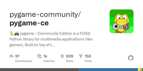 Home · Pygame Communitypygame Ce Wiki · Github