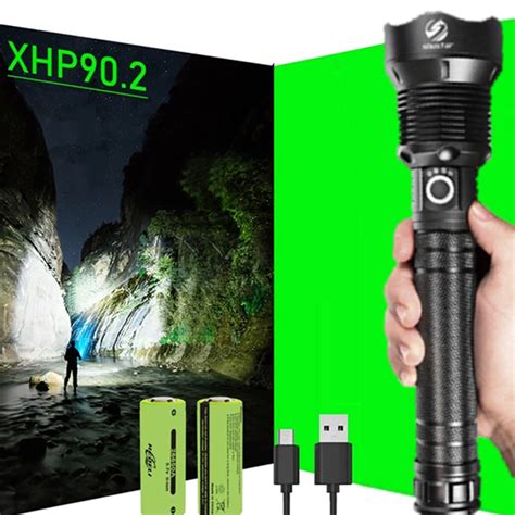 Xhp90 Senter LED Super Terang XHP90.2 Most Powerful LED Flashlight with ...