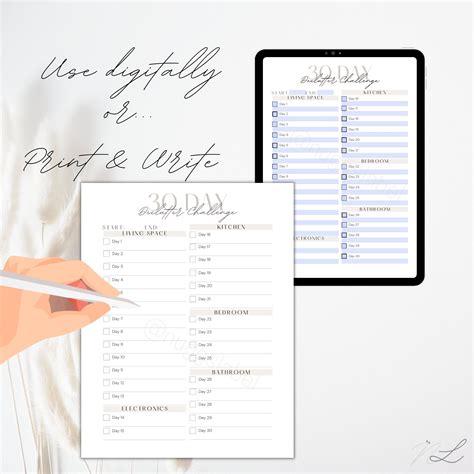 Declutter Checklist Editable PDF Declutter Challenge Declutter By Category Cleaning Planner
