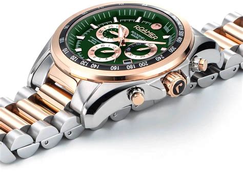 Roamer Rockshell Mark Iii Chronograph Mens Battery Watch Green Dial