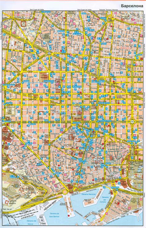 Испания карта Барселоны Автомобильная карта г Барселона схема проезда через центр города