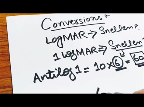 Logmar Chart Conversion To Snellen