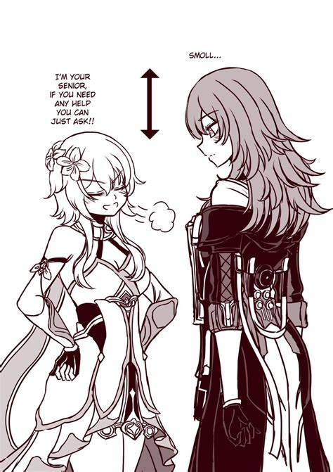 Lumine Trailblazer And Stelle Genshin Impact And 3 More Drawn By K