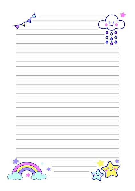 Cute Lined Paper Printable 13 Free Designs The Pink Craft Box Worksheets Library
