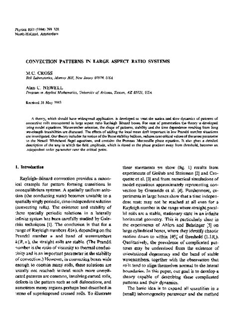 Pdf Convection Patterns In Large Aspect Ratio Systems Alan Newell