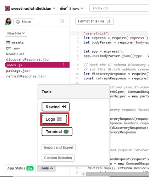Cloud Connector Webhook Endpoint Glitch Example Developer