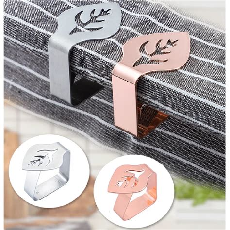 46pcs 피크닉 테이블 천으로 홀더 테이블 천으로 커버 클램프 스테인레스 스틸 식탁보 클립 야외 파티 결혼식 캠핑