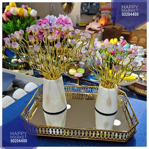 𝐇𝐀𝐏𝐏𝐘 Алтан мөчирт цэцэг Ягаан болорыг алтан шар метал мөчир дээр шигтгэж хийсэн Гантиг чулуун