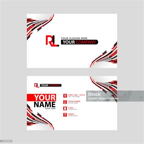 가로와 현대적인 디자인의 블랙 레드 명함 디자인의 로고 Rl Lr 로고 디자인 그림은 방문 페이지 웹 사이트 모바일 앱 포스터 전단지 쿠폰 선물 카드 스마트 폰 템플릿 및