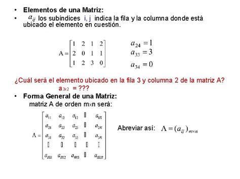 Definicin Una Matriz Es Un Arreglo Rectangular De