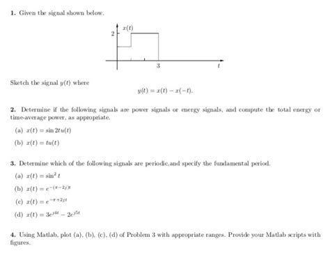 solved given the signal shown below sketch the signal y t
