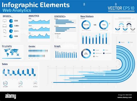 Infographic Elements Web Analytics Design Template Stock Vector Image