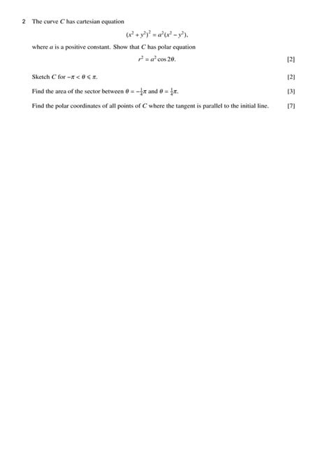 Assignment 1polar Equation Revision Exercise Pdf