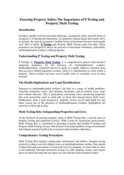 Ppt Ensuring Property Safety The Importance Of P Testing And Property