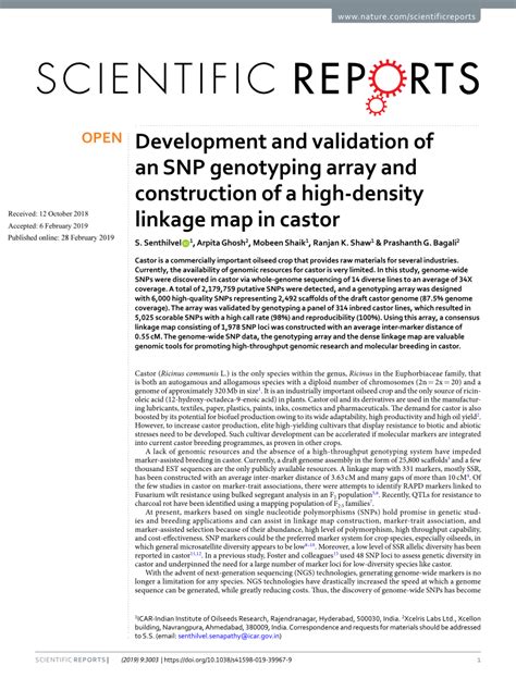 Pdf Development And Validation Of An Snp Genotyping Array And