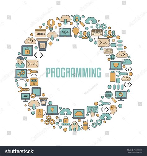Coding Programming Concept Software Development Computer 스톡 벡터로열티 프리