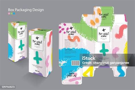 포장 상자 의약품 화장품 보충 스파 미용 식품 머리 피부 로션 크림포장 디자인 템플릿 3d 상자 모의 약 포장 상자 제품 디자인 멤피스 배경 2021년에 대한 스톡 벡터
