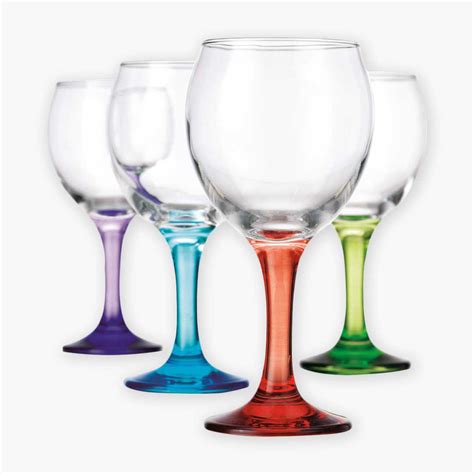 Colored Stem Wine Glasses Set Of 4 Souk Joint