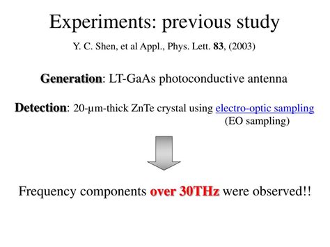 Ppt Generation And Detection Of Ultrabroadband Terahertz Radiation