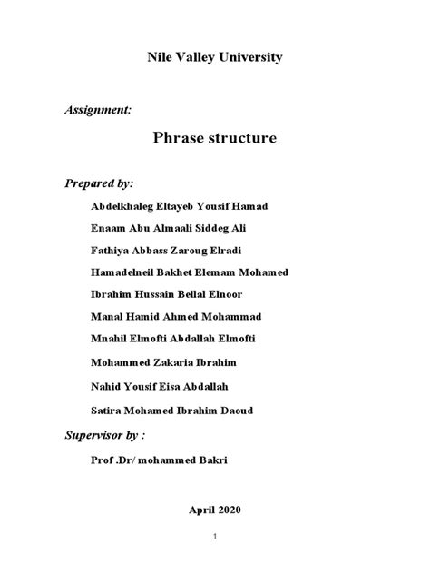 Phrase Structure Nile Valley University Download Free Pdf Phrase