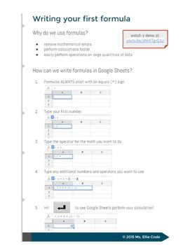 Formulas In Google Sheets By Ms Ellie Tech TPT