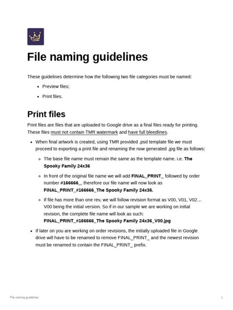 file naming guidelines pdf software computing