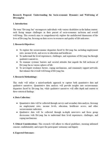 research proposal understanding the socio economic dynamics and well