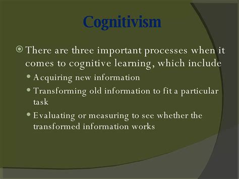 Cognitivist Theory And Technology Ppt