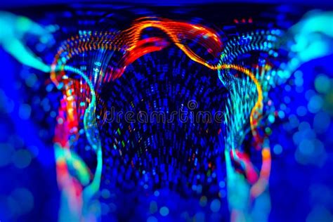 Data Science Abstract Technological Background In Vibrant Colors With Blured Waves Futuristic