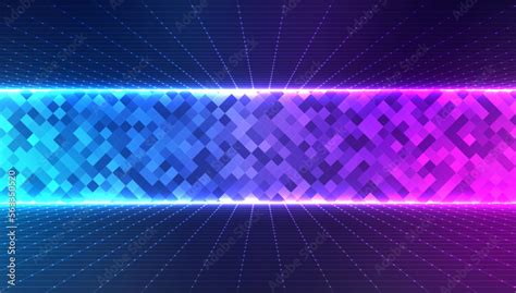 Perspective Grid Abstract Wireframe Landscape Stock Vector Adobe Stock