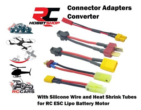 Battery Connector Wires Rc Converter Cables Plug Male Female Jst Sm Xt60 Xt30 Syp Tamiya Futaba