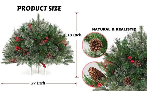 Holiday Planter Filler Christmas Outdoor Pots Tree Faux