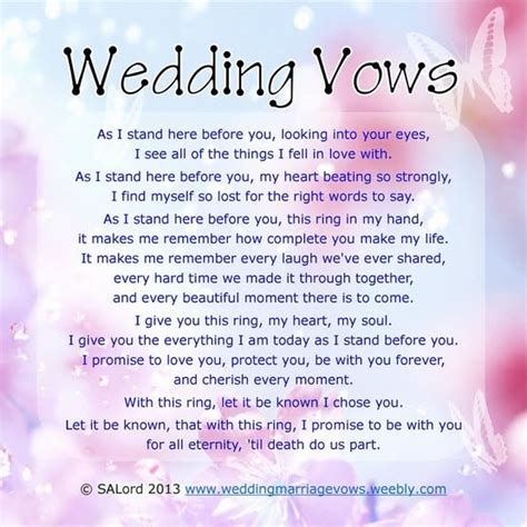 Romantic Wedding Vows Sample Marriage Vow Examples