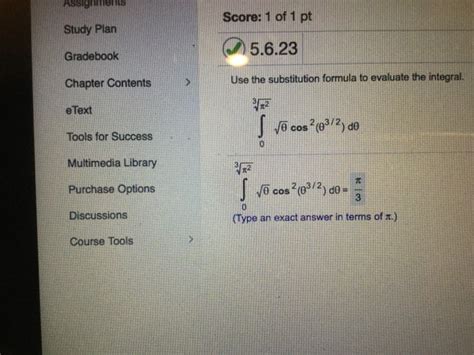 Solved Use The Substitution Formula To Evaluate The