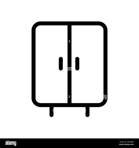Closet Icon Line Isolated On White Background Black Flat Thin Icon On Modern Outline Style