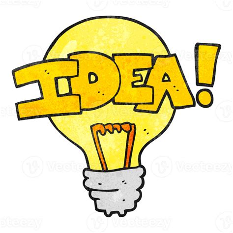 Textured Cartoon Idea Light Bulb Symbol 45137096 Png