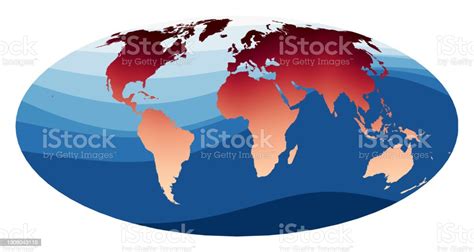 World Map Vector Equalarea Pseudocylindrical Mollweide Projection Stock Illustration Download