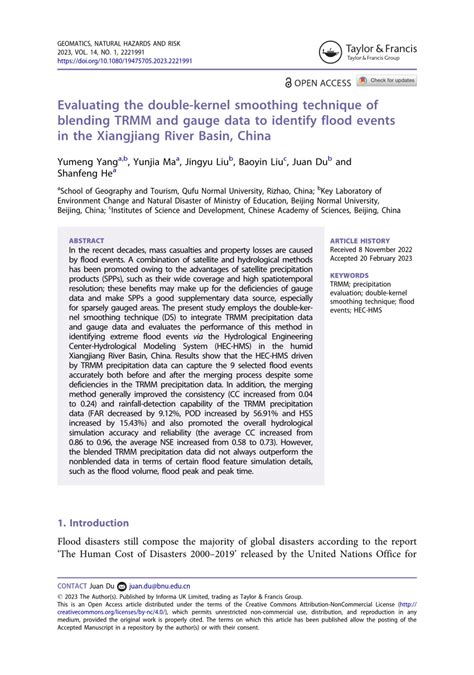 Pdf Evaluating The Double Kernel Smoothing Technique Of Blending Trmm
