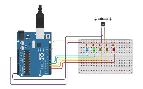 Circuit Design Temperature Sensor Tinkercad