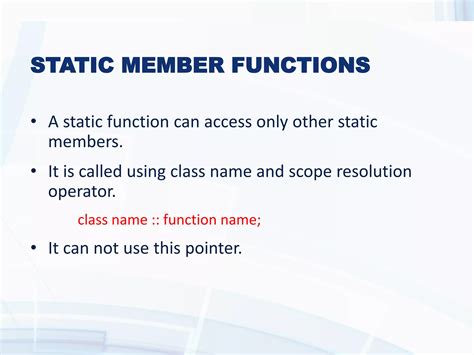 Static Data Members And Member Functions Pptx Programming Languages