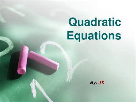 Quadratic Equation Powerpoint Slides Learnpick India